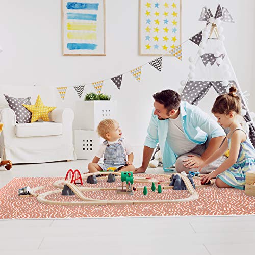 Soft Step Play Mat - Extra Large 4ft x 6ft Non-Toxic Creative Baby Play Mat - Interlocking Foam Tiles for Toddlers and Kids (Circular Dots)