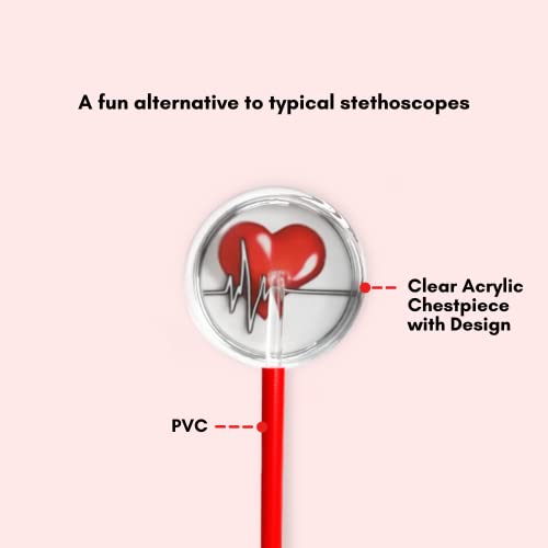 Perfect For Doctors and Nurses, Red Stethoscope, Heart on Diaphragm