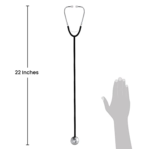 Dixie EMS Single Head Lightweight Stethoscope, Latex Free, for Doctors, Nurses, Students, Medical and Home Use - Black