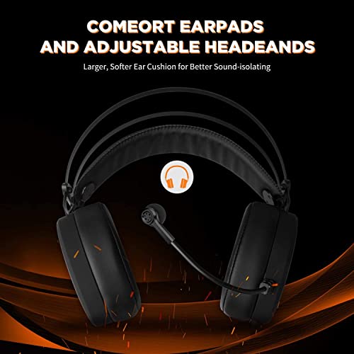 NUBWO Gaming headsets PS4 N7 Stereo Xbox one Headset Wired PC Gaming Headphones with Noise Canceling Mic , Over Ear Gaming Headphones for PC/MAC/PS4/PS5/Switch/Xbox one (Adapter Not Included)