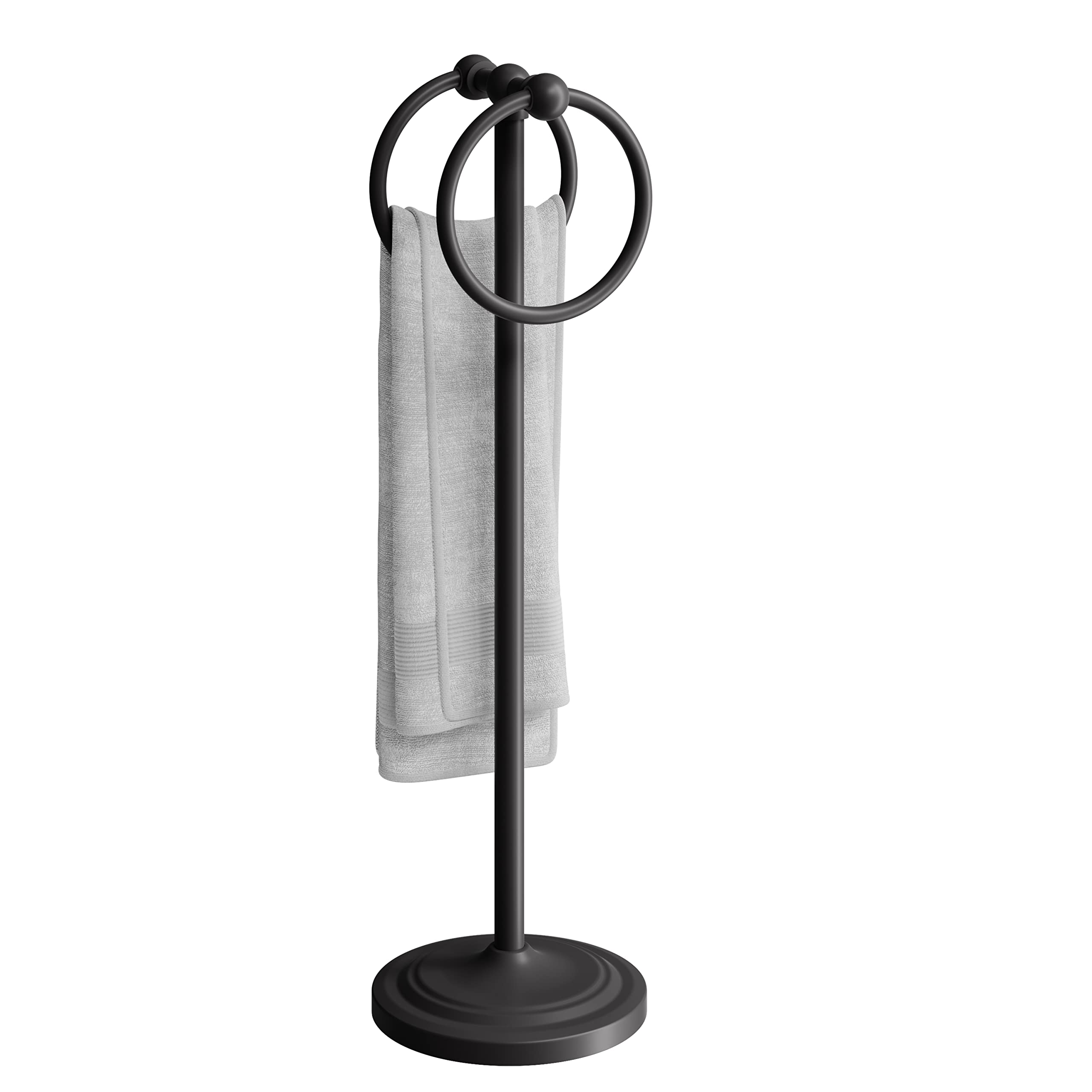 BGL Hand Towel Holder Stand for Bathroom, Hand Towel Stand for Bathroom Counter, Free Standing Towel Racks for Bathroom with Weighted Base,Matte Black