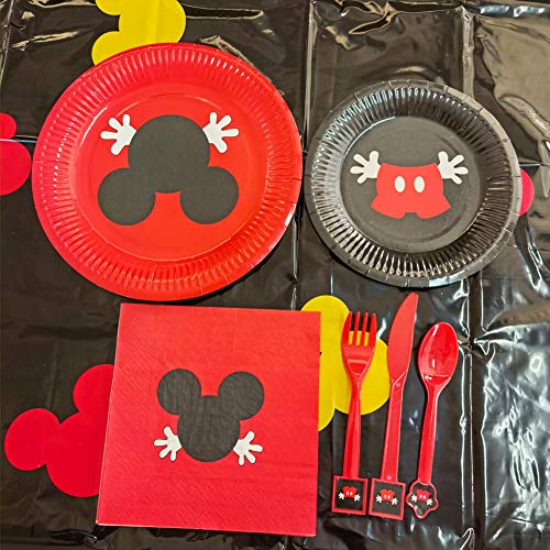 LetDec 214 PCS Mickey Twodles Birthday Party Decorations, Oh Twodles Balloons Arch Garland Kit, Mickey Two Backdrop, Mouse Themed TableCloth, Mickey Tableware for Boy 2nd Birtdhay Party Supplies