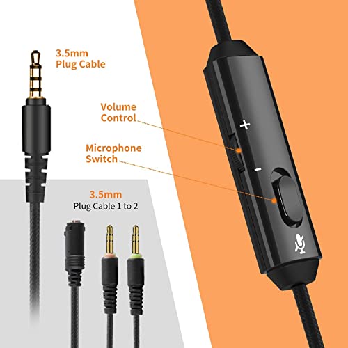 NUBWO Gaming headsets PS4 N7 Stereo Xbox one Headset Wired PC Gaming Headphones with Noise Canceling Mic , Over Ear Gaming Headphones for PC/MAC/PS4/PS5/Switch/Xbox one (Adapter Not Included)