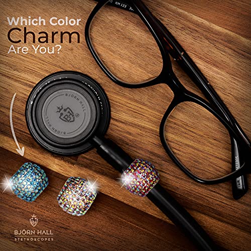 BJÖRN HALL Stethoscope Cardiology Charms for Nurses - Pink | Stand Out- Bling Stethoscope Charms | Fits littman Cardiology MDF Adscope | Gift for- Nurse Veterinary RT| Rose Gold - Rubylicious Crystal
