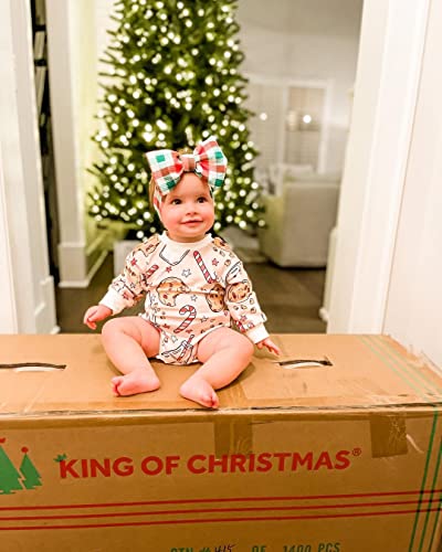 Cevoerf Infant Baby Girl Boys Christmas Outfit - Oversized Xmas Cookie Print Romper Sweatshirt Christmas Clothes