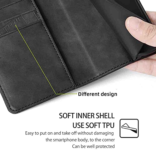 YOUKABEI MojieRy Phone Cover Wallet Folio Case for Samsung Galaxy S9 Plus, Premium PU Leather Slim Fit Cover for Galaxy S9 Plus, 3 Card Slots, Good Design, Black