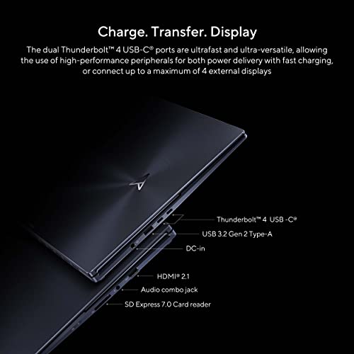 ASUS Zenbook Pro 16X OLED 16" 4K OLED 16:10 Touch Display, Dial, Intel i7-12700H CPU, GeForce RTX 3060 Graphics, 16GB RAM, 1TB SSD, Windows 11 Home, Tech Black, UX7602ZM-DB74T