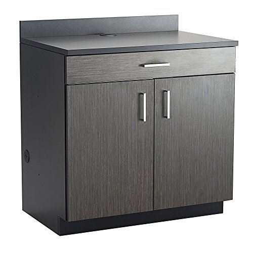 Safco Products 1701AN Modular Hospitality Breakroom Base Cabinet, 2 Doors/1 Drawer/1 Adjustable Shelf, Asian Night Base/Black Top
