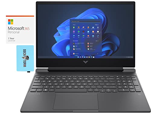 HP Victus 15-fa0032dx Gaming & Entertainment Laptop (Intel i7-12650H 10-Core, 16GB RAM, 512GB SSD, RTX 3050 Ti, 15.6" 144Hz Win 11 Home) with MS 365 Personal, Hub