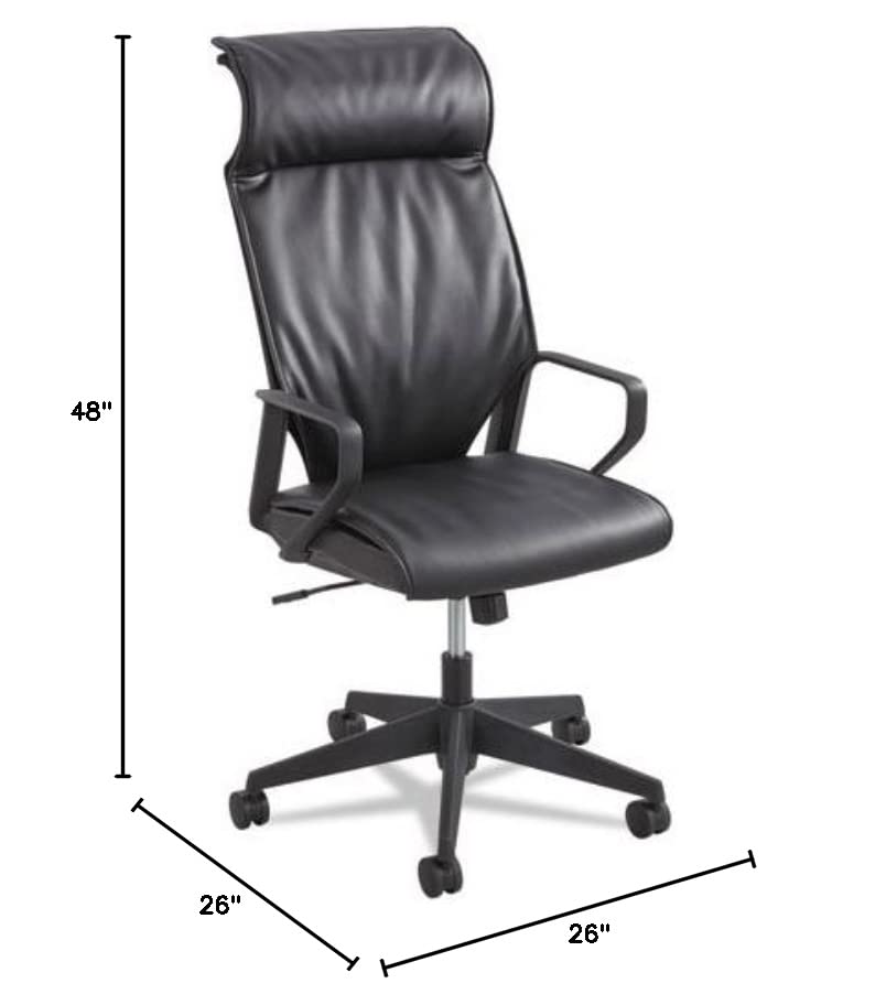 Safco Products 5075BL Priya Leather High Back Executive Chair, Black