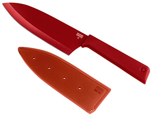 Kuhn Rikon Color Plus Santoku Knife, Large, Red