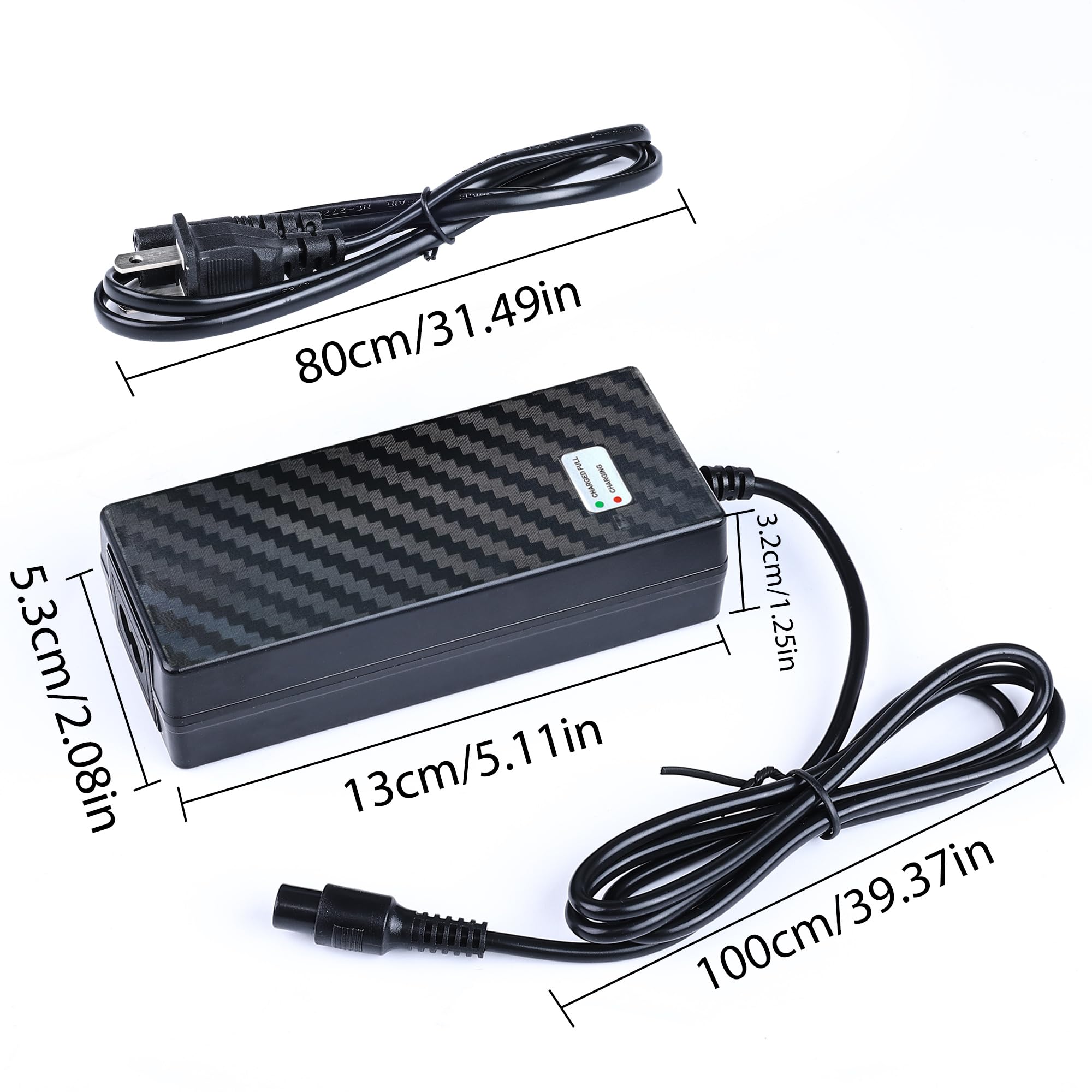 42V 2A Power Adapter PowerFast Mini 3-Prong Inline Connector for Pocket Mod, Sports Mod, and Dirt Quad Lithium Battery Charger