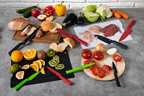 Kuhn Rikon Color Plus Santoku Knife, Large, Red