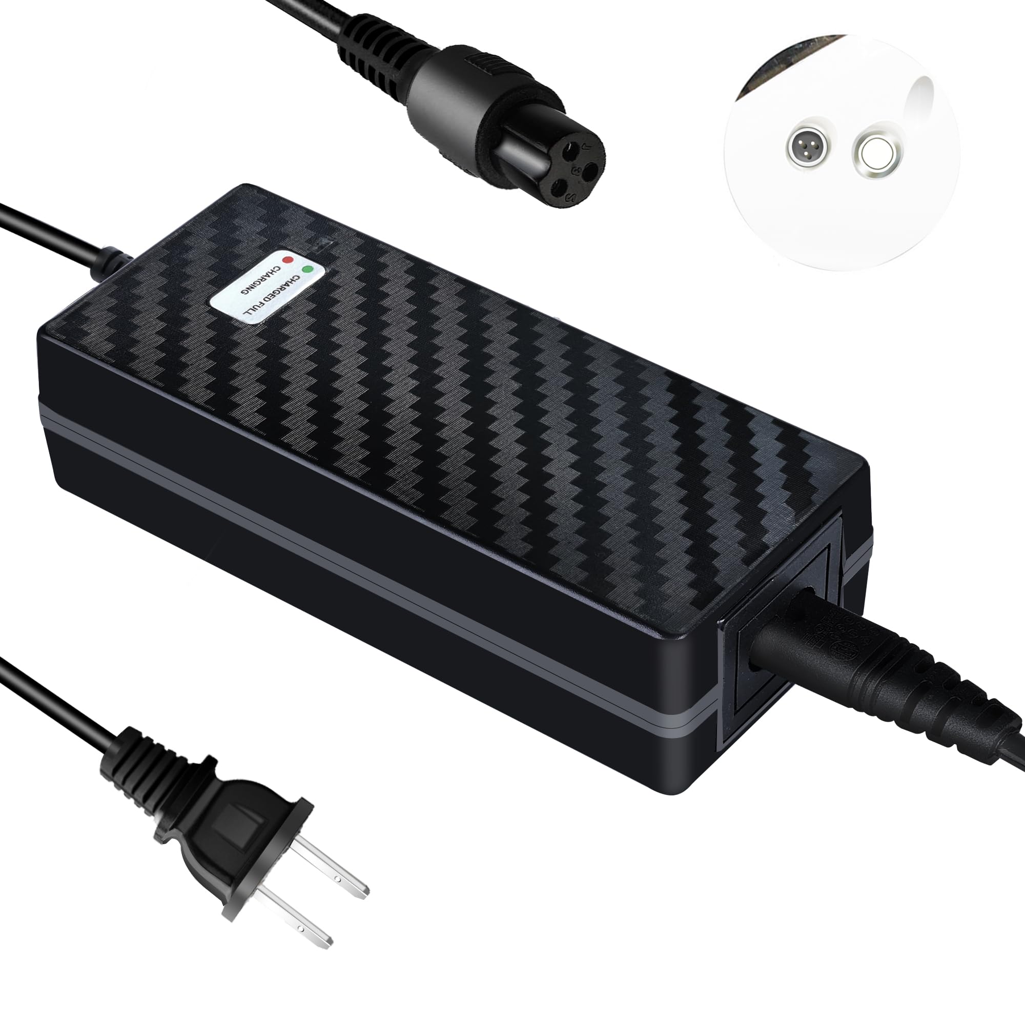 42V 2A Power Adapter PowerFast Mini 3-Prong Inline Connector for Pocket Mod, Sports Mod, and Dirt Quad Lithium Battery Charger