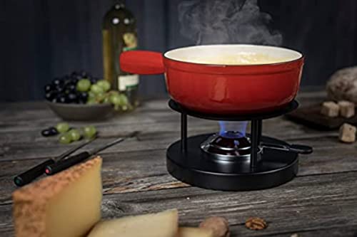 Kuhn Rikon Induction Cast Iron Fondue Pot, 9.45", Red