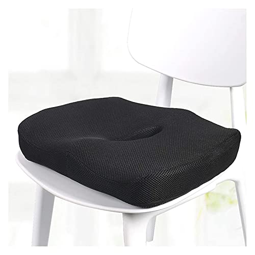 HHWKSJ Cushion - Use for Chairs, Car, Office, Commute, Airplane, Wheelchair - Portable - Relieve Sciatica, Coccyx/Tailbone & Chronic Back Pain Relief - Ergonomic Comfort - Long Lasting (Black)