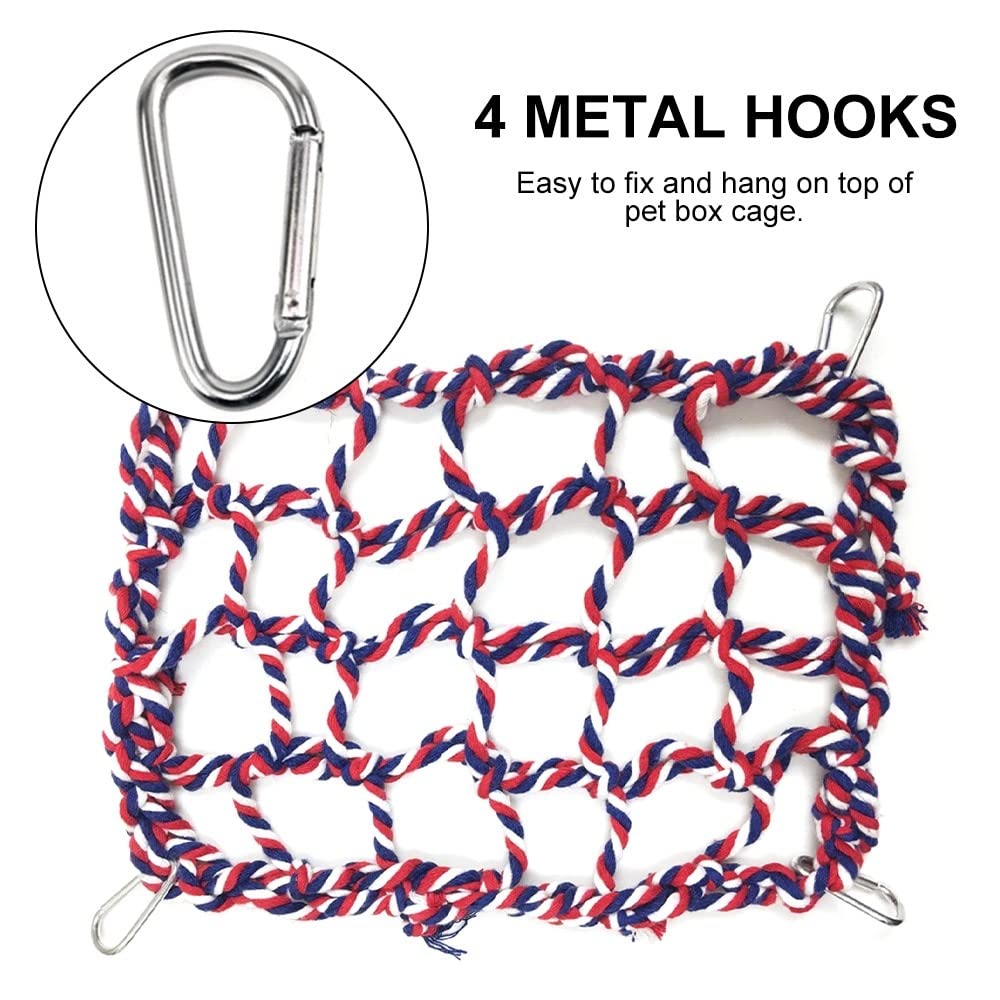 Hamster Climbing Net, Anti Bite Pet Climbing Rope Net Reusable Small Animal Activity Toy for Ferret Rat Guinea Pig Chinchilla Decor Play