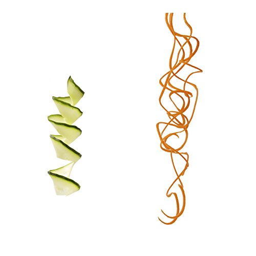 Kuhn Rikon Click-N-Curl Spiralizer Set with Swiss & Julienne Peelers, White/Orange/Green