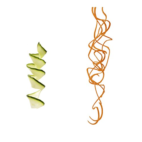 Kuhn Rikon Click-N-Curl Spiralizer Set with Swiss & Julienne Peelers, White/Orange/Green