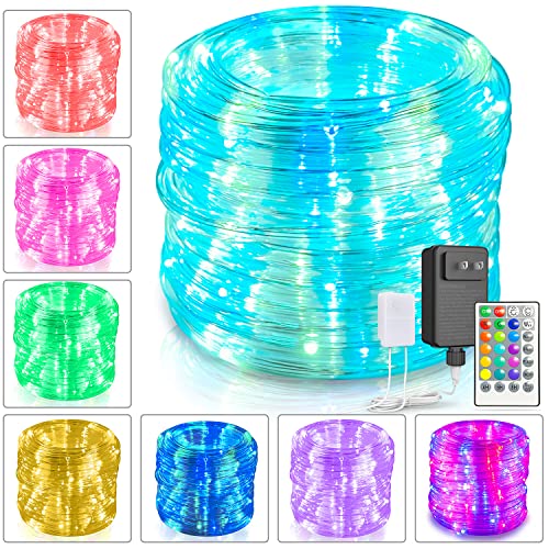 FONURXIZ Outdoor Rope Lights Waterproof,Color Changing Rope Lights Outdoor,17 Colors 49ft 150 Led Extendable Tube String Lights with Remote,Christmas Rope Lights for Bedroom Garden Patio Tree Decor