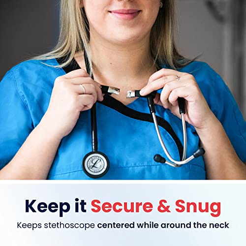 ScopePal Clip for Stethoscopes, Stethoscope Clip for Doctors, Nurses, Medical Students, Stethoscope Accessory Compatible with 3M Littmann Classic III, Lightweight II S.E, and More, Black