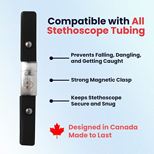 ScopePal Clip for Stethoscopes, Stethoscope Clip for Doctors, Nurses, Medical Students, Stethoscope Accessory Compatible with 3M Littmann Classic III, Lightweight II S.E, and More, Black