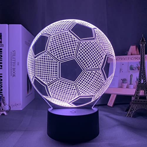Windgro 3D Illusion Football Night Light for Kids Soccer Football Desk Lamp Football Gifts, Football Night Lights for Boys Room 16 Color Changes and Remote Control, Birthday, Christmas Gift
