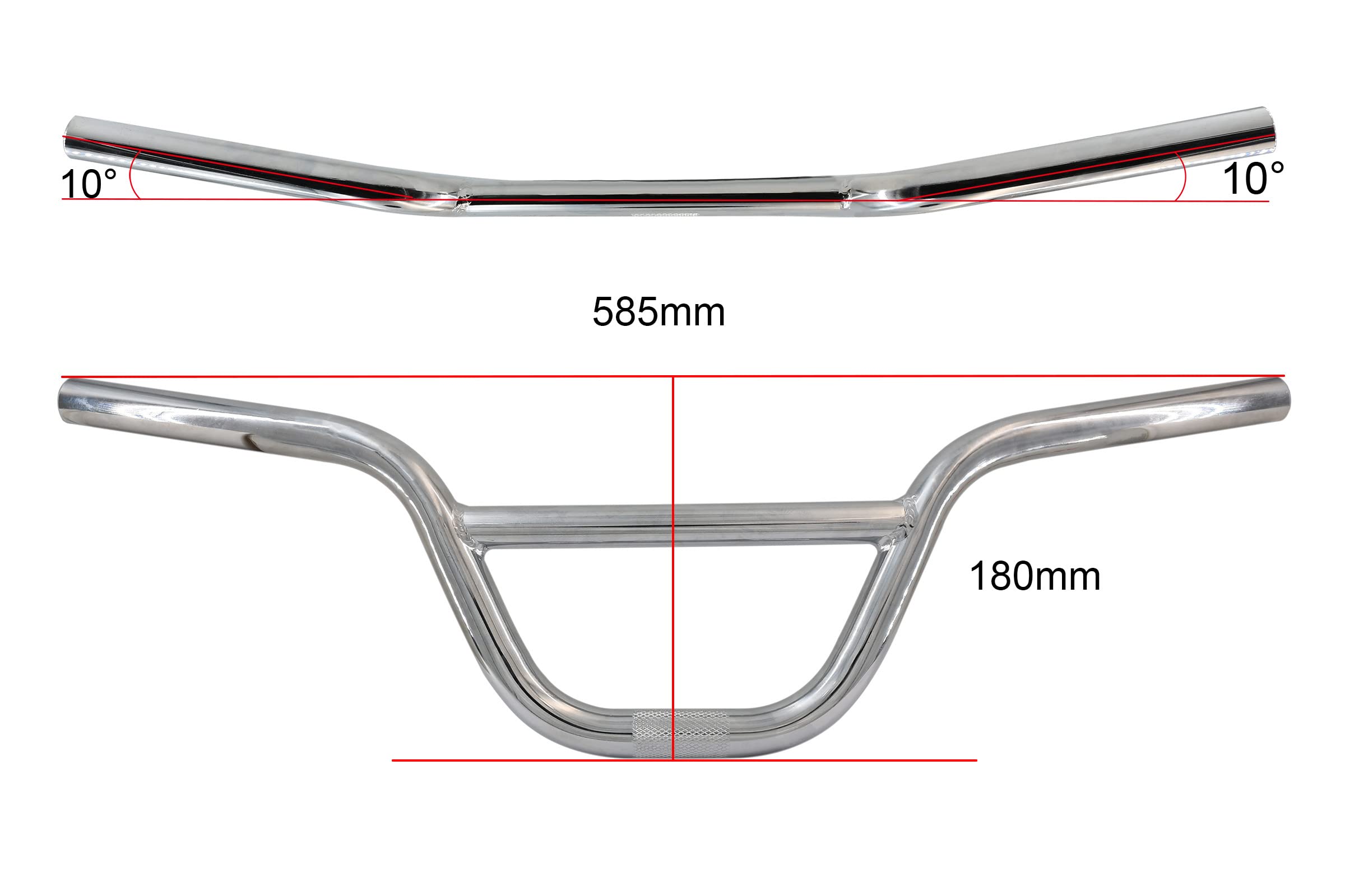 WEERAS BMX Alloy Handlebar 585mm 22.2mm Surface Electroplated High Carbon Steel Swallow Handlebar