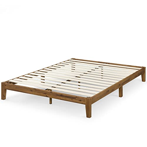ZINUS Lucinda Wood Platform Bed Frame / No Box Spring Needed / Solid Wood Foundation with Wood Slat Support / Easy Assembly, Queen