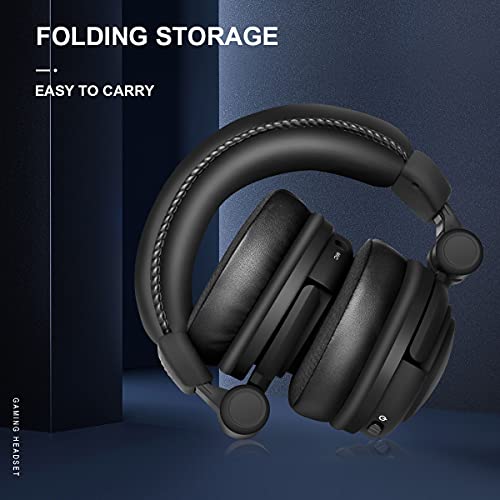 HUHD Wireless Vibration Gaming Headset for PS4,PS5,PC,Xbox and Switch 7.1 Surround Sound Headphones with Detachable Microphone