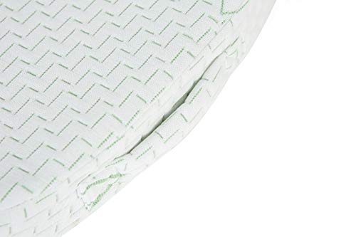 Bamboo Seat Cushion Pillow for Office Chair - Memory Foam Pad for Tailbone, Sciatica, Lower Back Pain Relief, Ergonomic and Non-Slip, Machine Washable Cover (Pack of 1)