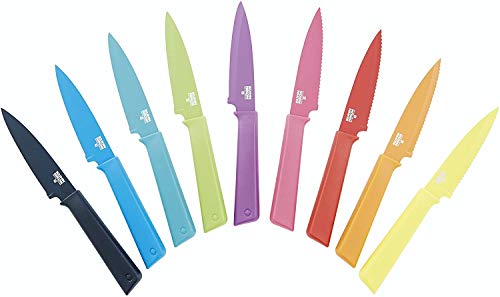 Kuhn Rikon Colori+ Serrated Paring Knife, 4", Orange
