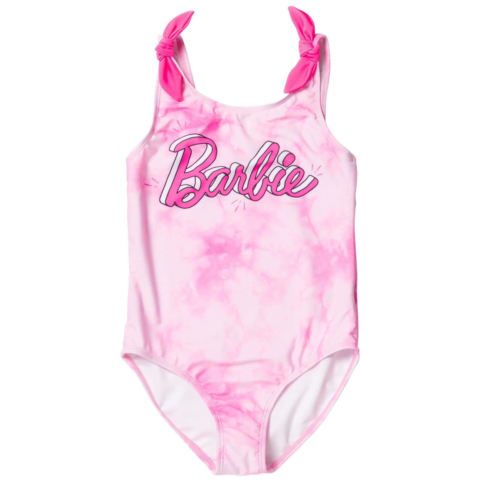 Barbie Little Girls One Piece Bathing Suit Tie Dye Pink 6