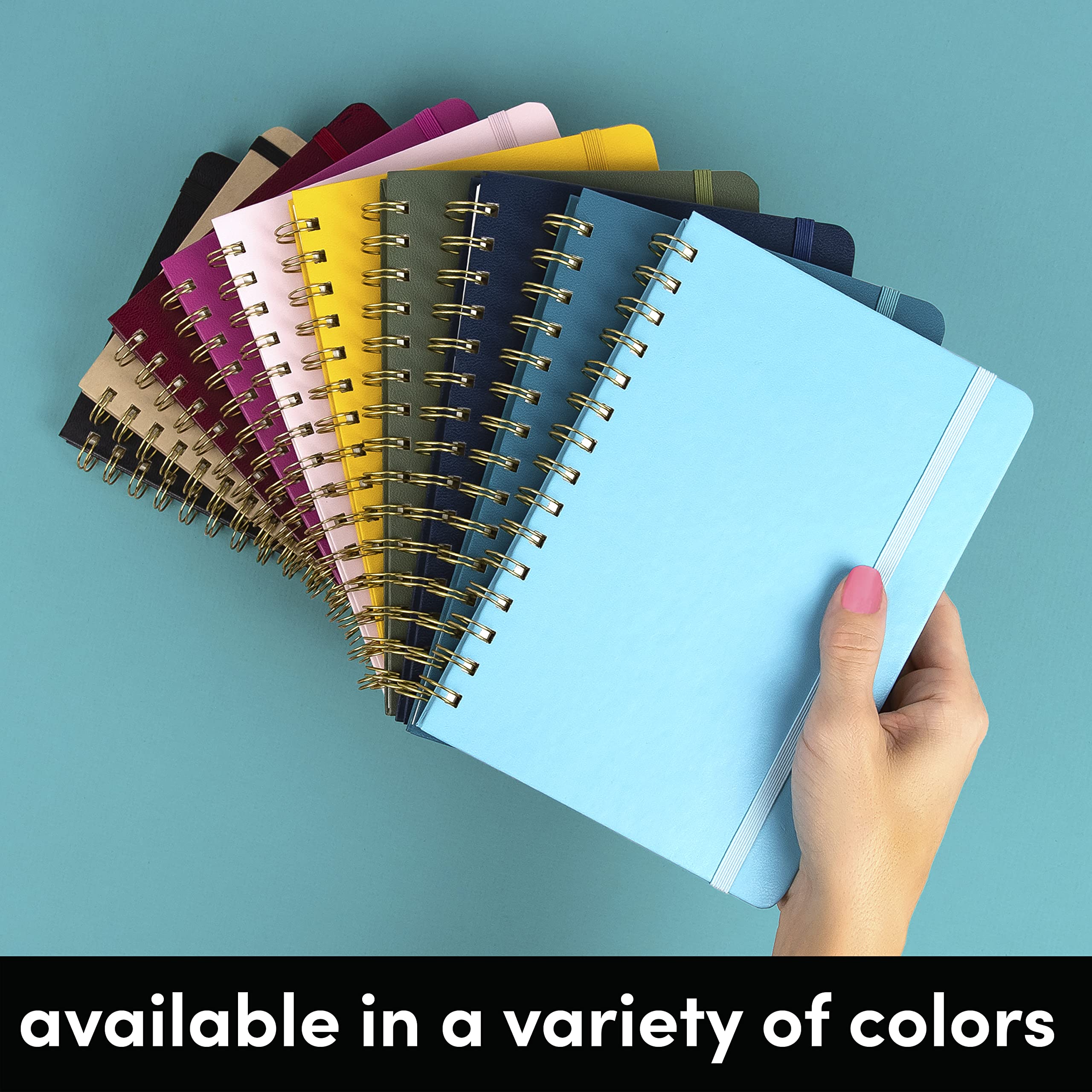 PAPERAGE Lined Spiral Journal Notebook, (Navy), 160 Pages, Medium 5.5 inches x 8 inches - 100 GSM Thick Paper, Hardcover, Double-Wire Spiral Journal & Notebook
