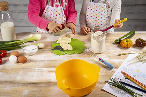 Kuhn Rikon Kinderkitchen Kids Cutting Board, Sheep, 9.8" x 9.1" x 4.3", Green | Child-Friendly Kitchen Tools For Real Cooking