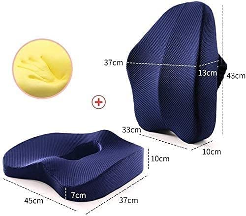 OJOINK Seat Cushion and Lumbar Support Pillow, Office Chair Memory Foam Car Seat Cushion, Ergonomic Desk Chair Cushion for Tailbone, Back Pain, Sciatica Relief