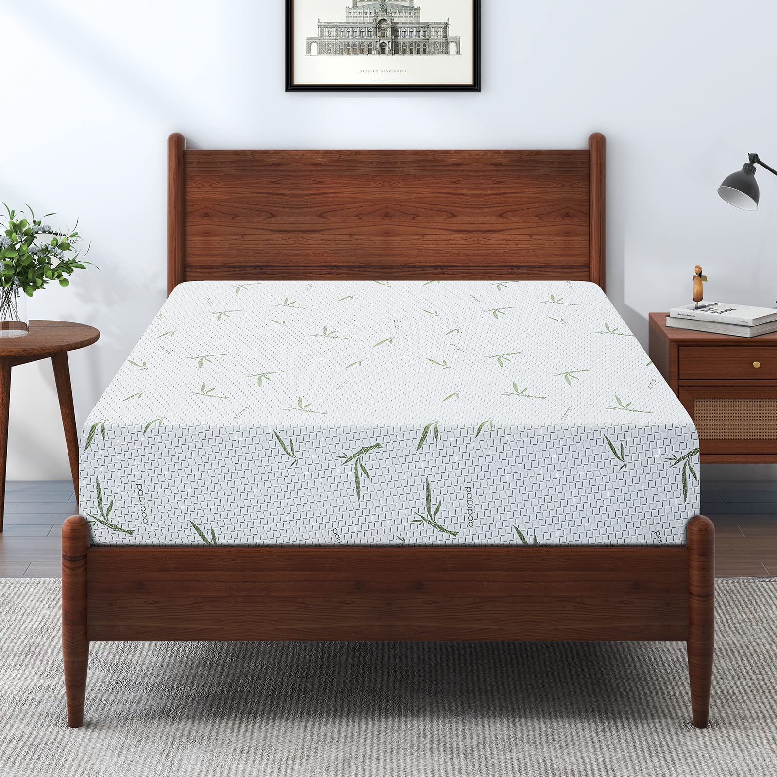 IULULU Twin XL Mattress, 10 Inch Memory Foam Mattress in a Box, Green Tea Gel Infused Mattresses with Breathable Cover for Cool Sleep, Medium Supportive, CertiPUR-US Certified