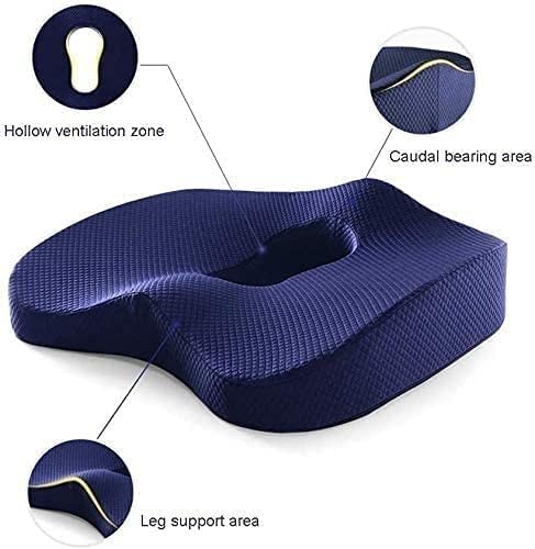 OJOINK Seat Cushion and Lumbar Support Pillow, Office Chair Memory Foam Car Seat Cushion, Ergonomic Desk Chair Cushion for Tailbone, Back Pain, Sciatica Relief