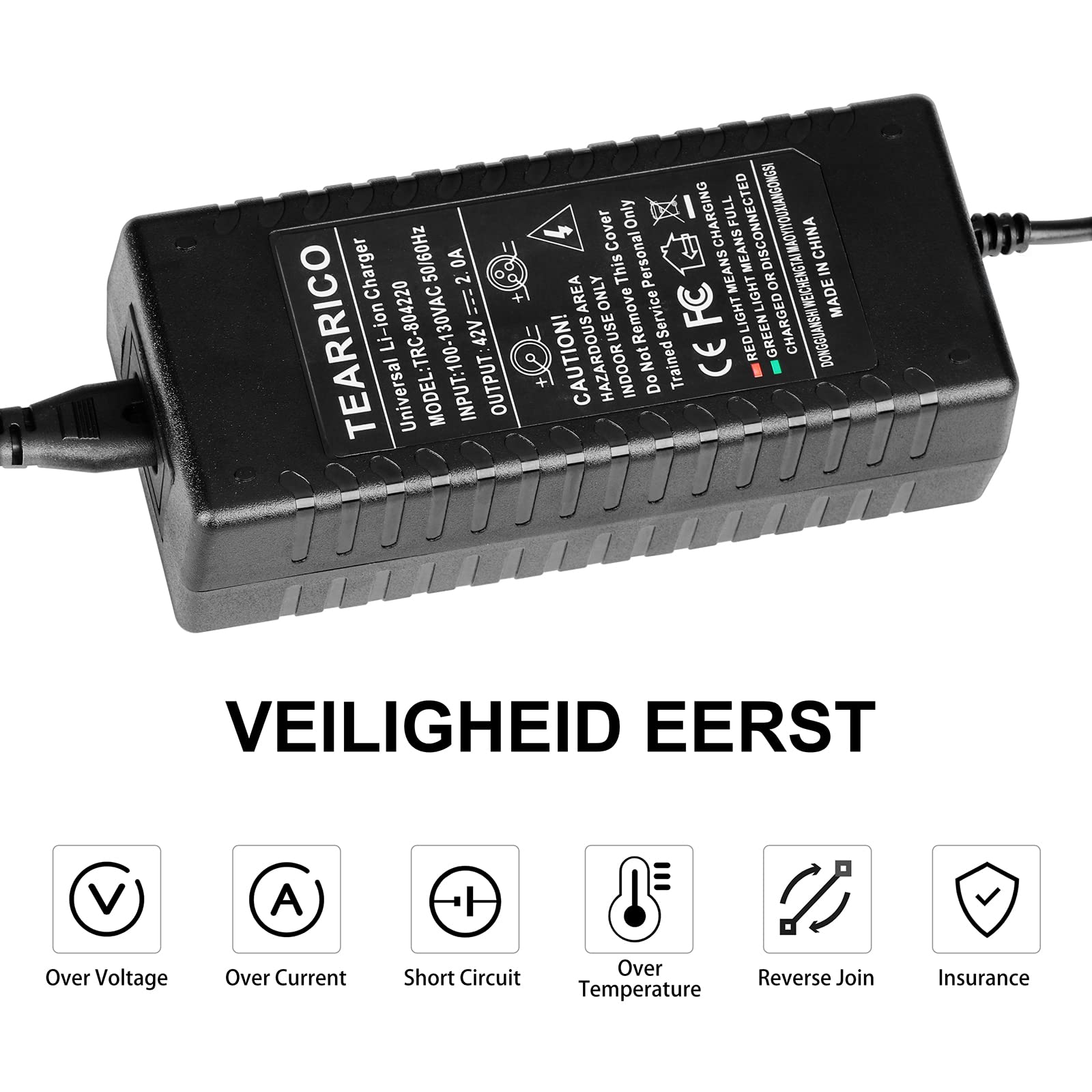 TEARRICO 42V Charger 3 Prong Fast 2A Smart Replacement for 36V Pocket Mod, Sports Mod for Electric Scooter Lithium Battery