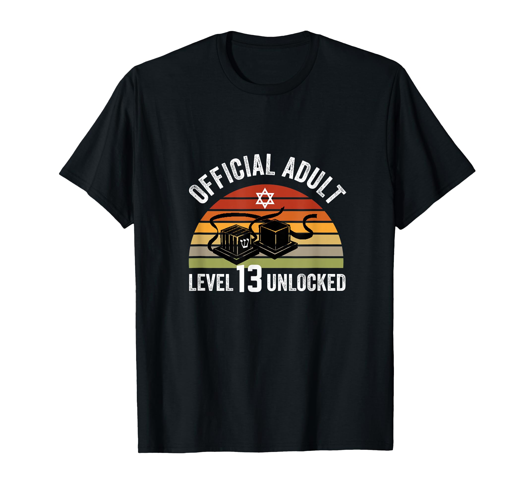 Level 13 Unlocked Official Adult 13th Jewish Bar Mitzvah Boy T-Shirt