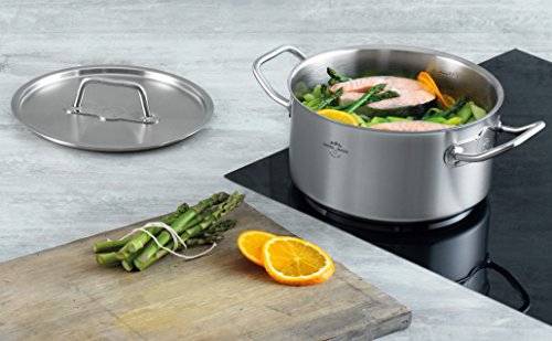 KUHN RIKON Cooking Pot Set Montreux 1,5L/3L/6L, 16 cm/1.5 Litre, 20 cm/3 Litre & 24 cm/6 Litre, Silver