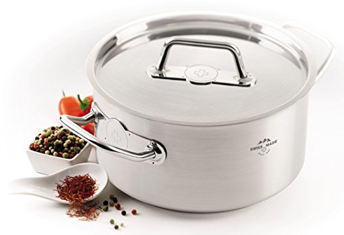 KUHN RIKON Cooking Pot Set Montreux 1,5L/3L/6L, 16 cm/1.5 Litre, 20 cm/3 Litre & 24 cm/6 Litre, Silver