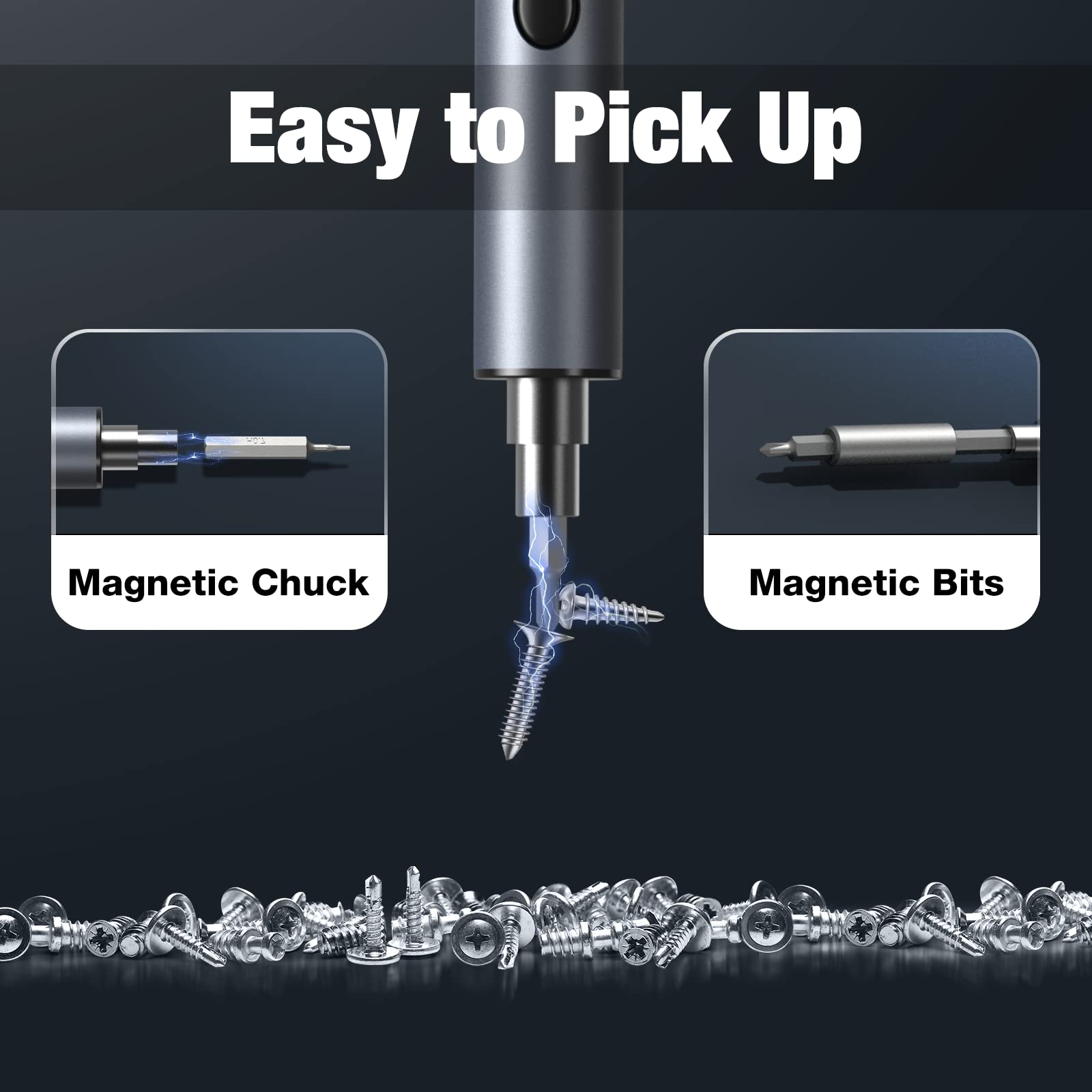 PKEY Mini Electric Screwdriver, All-in-One Precision Electric Screwdriver, 2 Torque with 28 Magnetic Precision Bits,LED Light & Dual Mode, Repair Tool Set for Phone Camera Laptop Watch