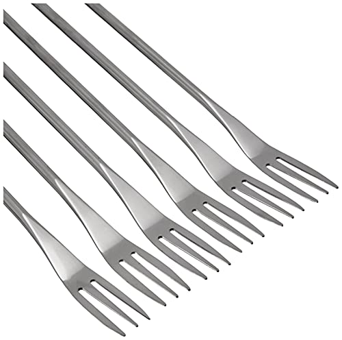 Kuhn Rikon 6 Piece Cheese Fondue Forks of Stainless Steel, Small, Silver