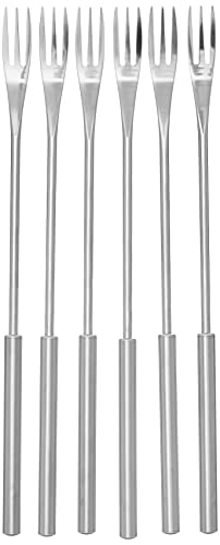 Kuhn Rikon 6 Piece Cheese Fondue Forks of Stainless Steel, Small, Silver