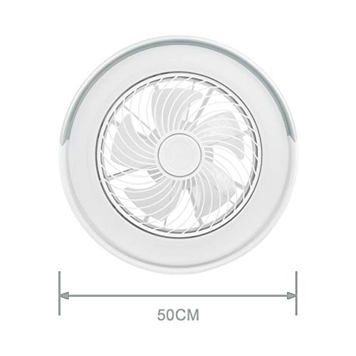 Low Profile Ceiling Fan with Lights Remote, 20" Enclosed Bladeless Ceiling Fan Flush Mount Ceiling Fan with 3 Colors LED Bladeless Ceiling Fan for Bedroom Living Room Kitchen Fan (Multi-3)