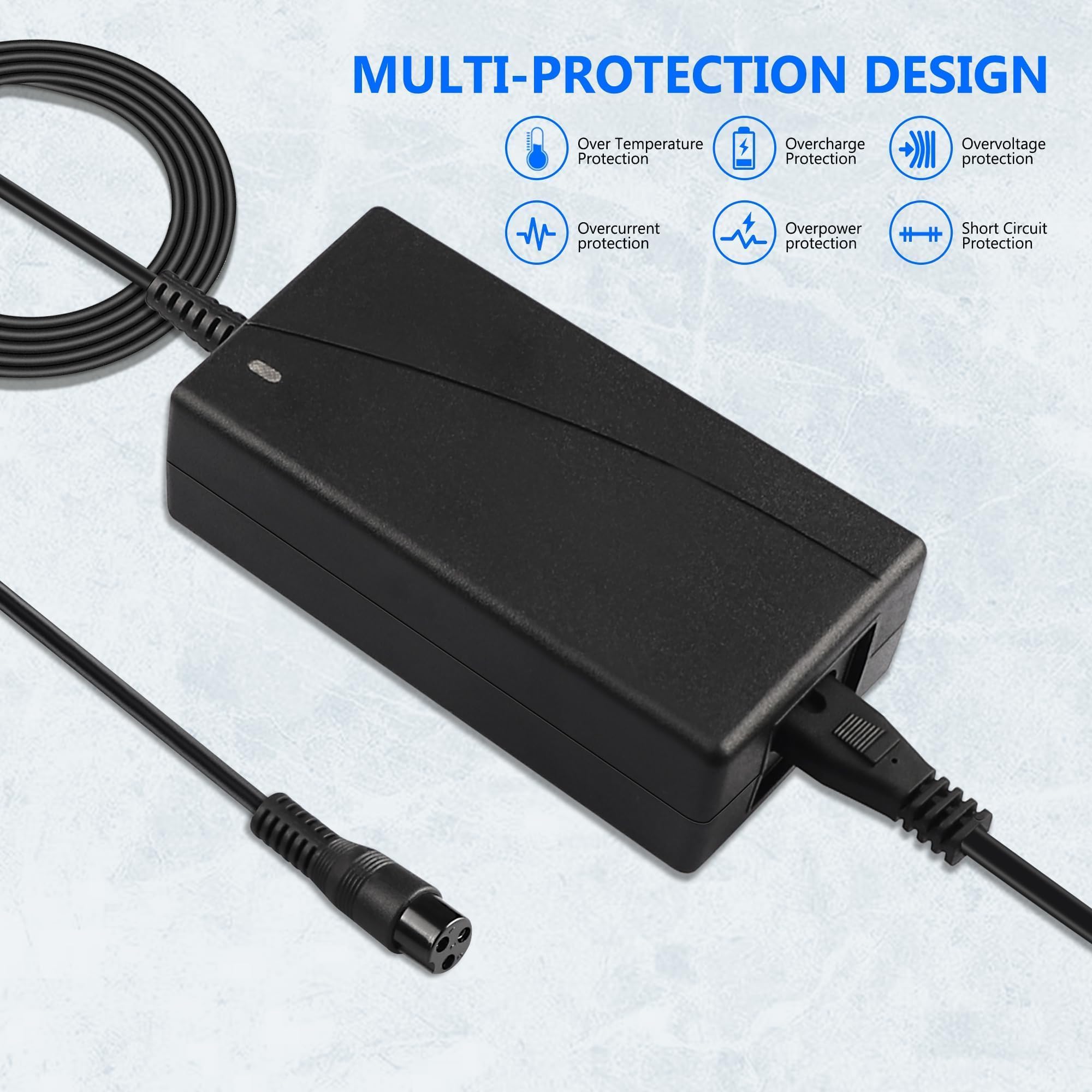 BXIZXD 24V 1.5A Charger for Razor Electric Scooter, Standard 3-Prong Inline for Razor E100 E300 E125 E150 E500 E175 PR200, MX350 E225S E325S, Pocket Mod, Sports Mod, Dirt Quad, Motorcycle Dirt Bike