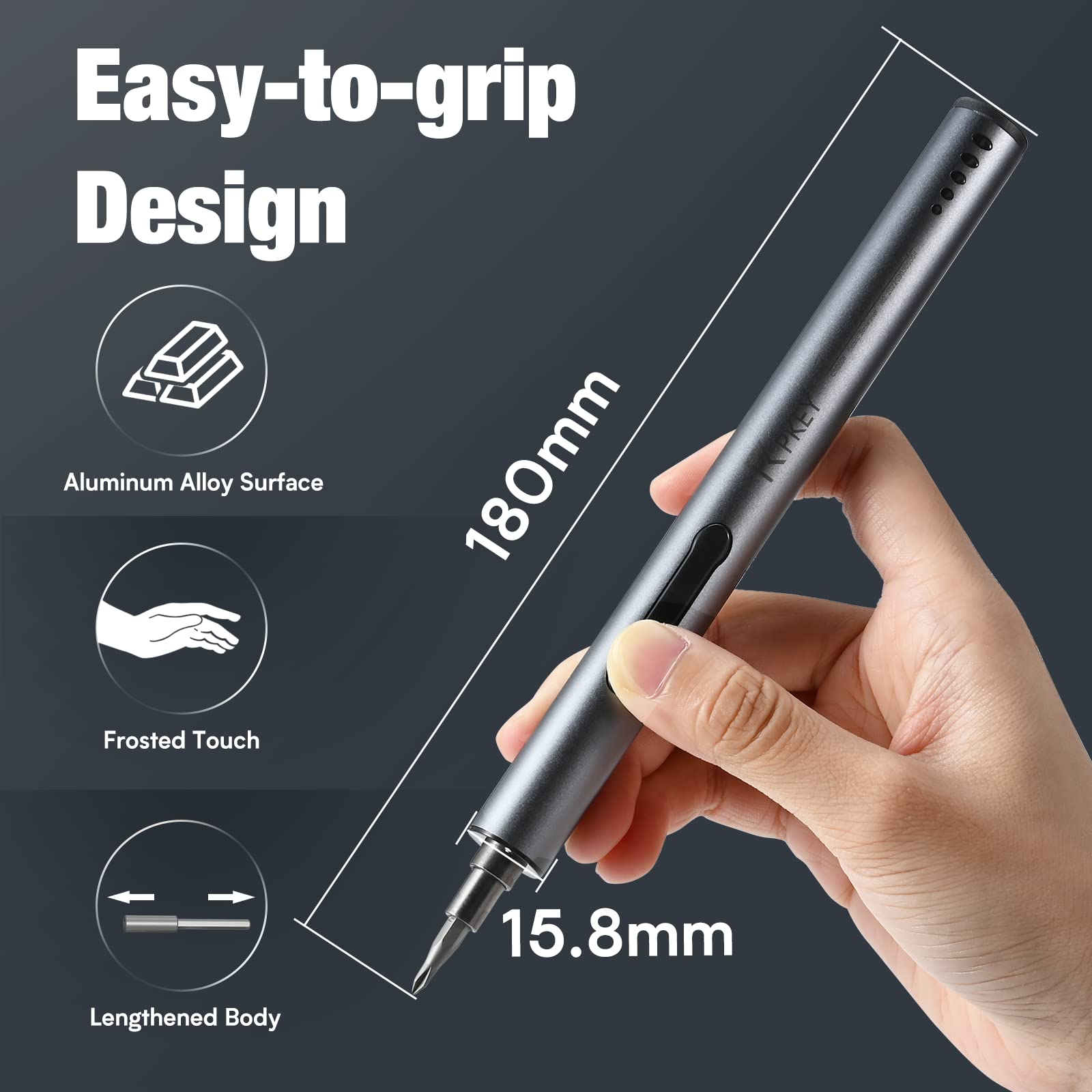 PKEY Mini Electric Screwdriver, All-in-One Precision Electric Screwdriver, 2 Torque with 28 Magnetic Precision Bits,LED Light & Dual Mode, Repair Tool Set for Phone Camera Laptop Watch