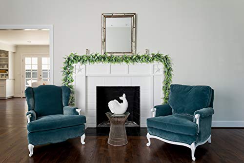 DREATIVE CO 9.2ft Eucalyptus Garland Thick - Faux Greenery Garland Leaves - Artificial Eucalyptus Vines - Eucalyptus for Wedding - Christmas Garland Home and Room Decor - Table Runner Indoor Outdoor