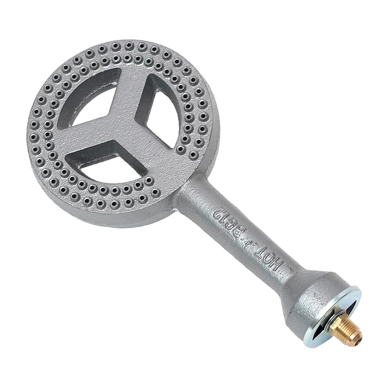COOKAMP Cast Iron Propane Burner Head 60000 BTU with Brass Fitting Orifice (SH12RH - DIY Burner & Regulator)